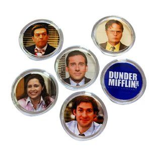 Art | The Office Dwight Michael Pam Jim Magnet Set Of 6 Big Fridge ...